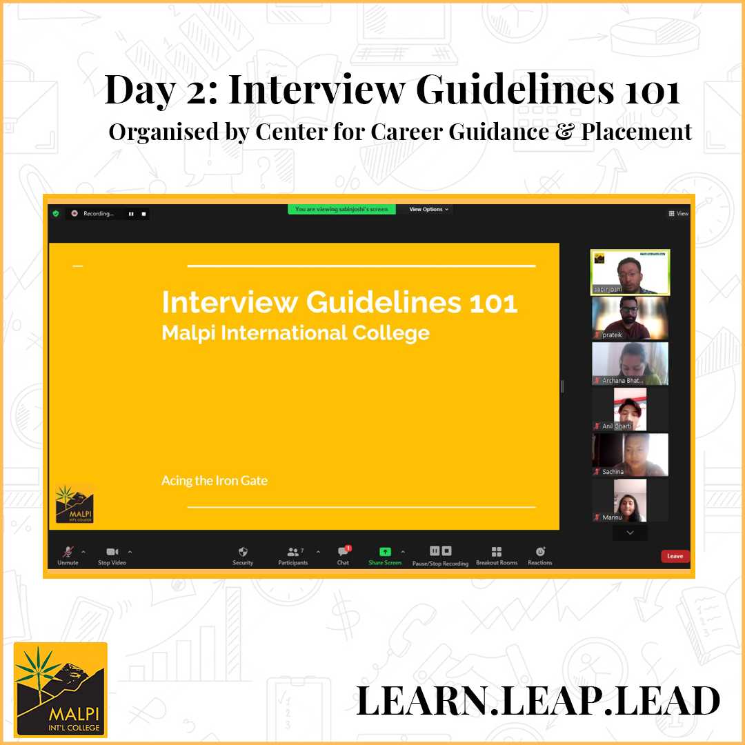 Day 2: Interview Guidelines 101 - Malpi International College